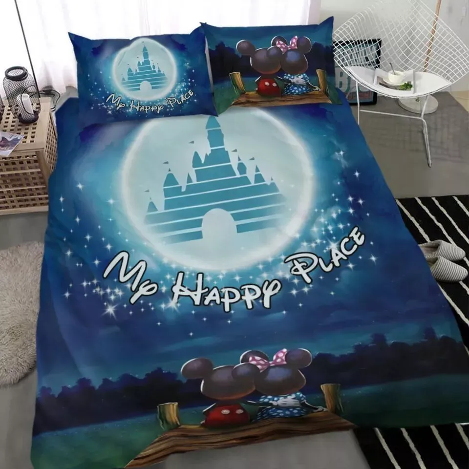 Mickey Minnie Magic Castle Full Moon My Happy Place Disney Bedding Set ...