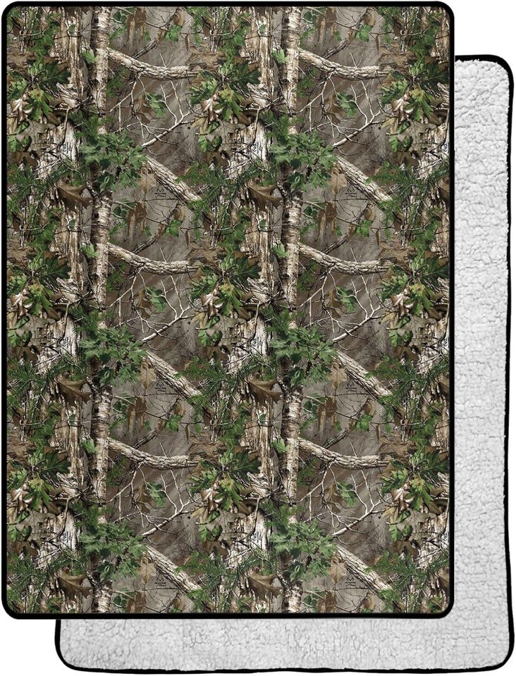 Northwest Realtree Silk Touch Sherpa Throw Blanket, 60" x 80", Realtree ...