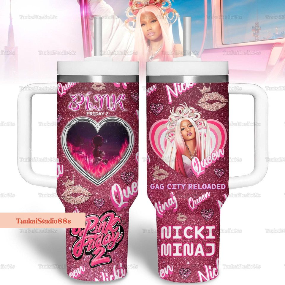 Nicki Minaj 40oz Tumbler, Nicki Minaj Pink Friday 2 Tumbler, Nicki ...