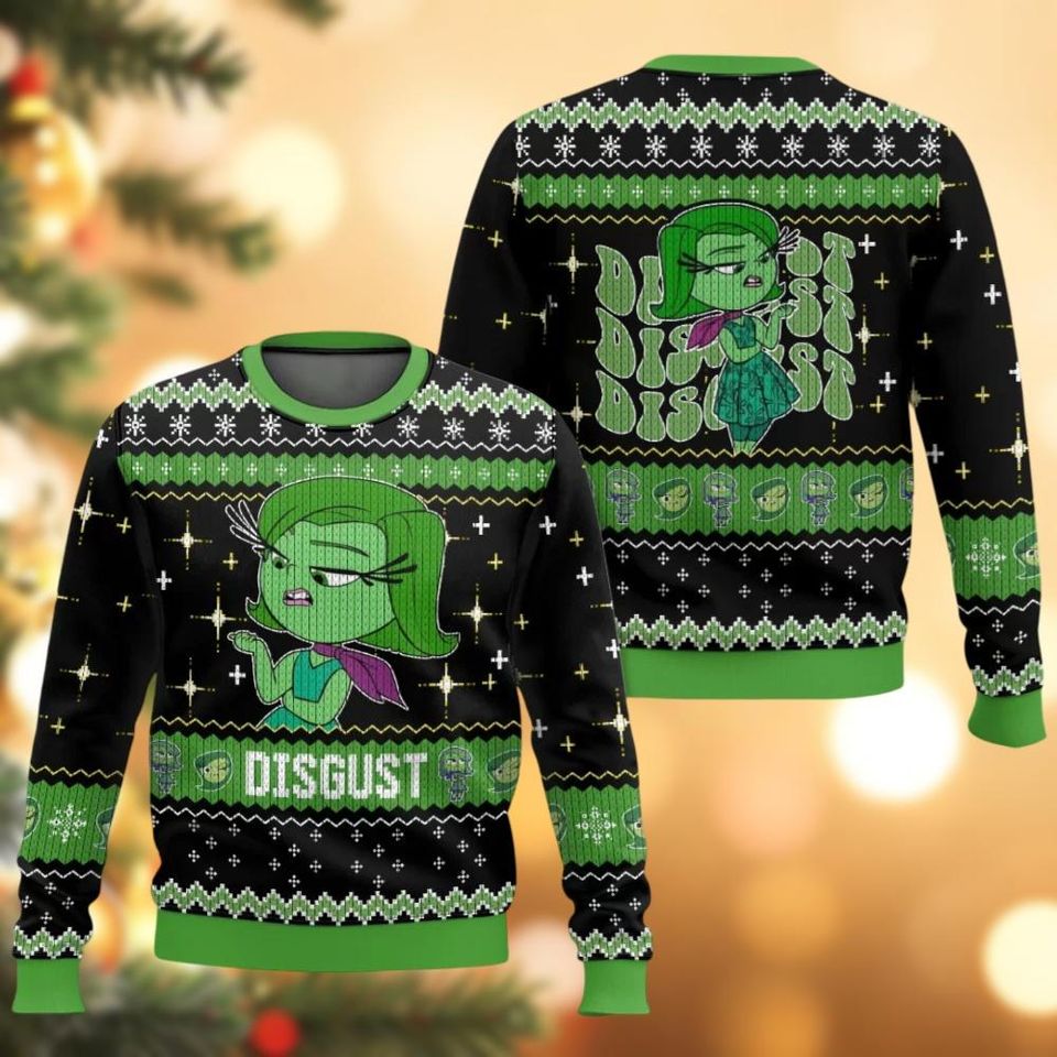 Christmas Disgust Inside Out Ugly Sweater, Inside Out Characters Xmas ...