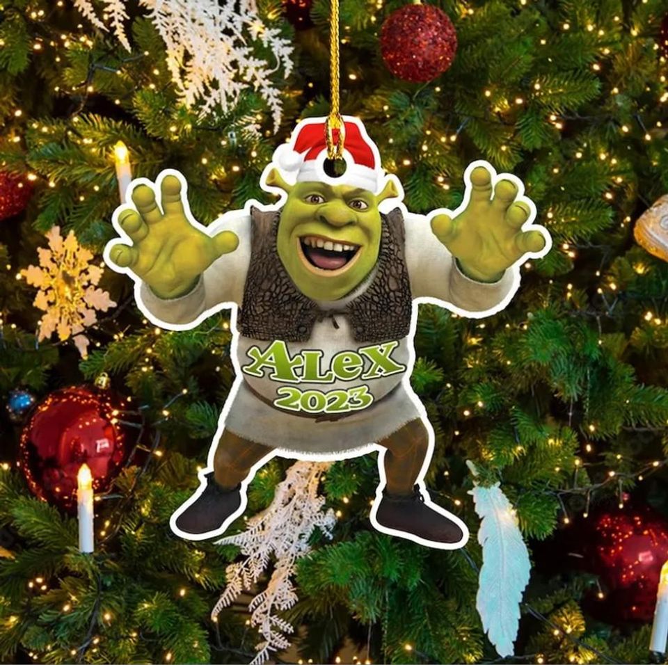 Personalized Shrek Christmas Ornament, Shrek Ornament, Custom Shrek ...
