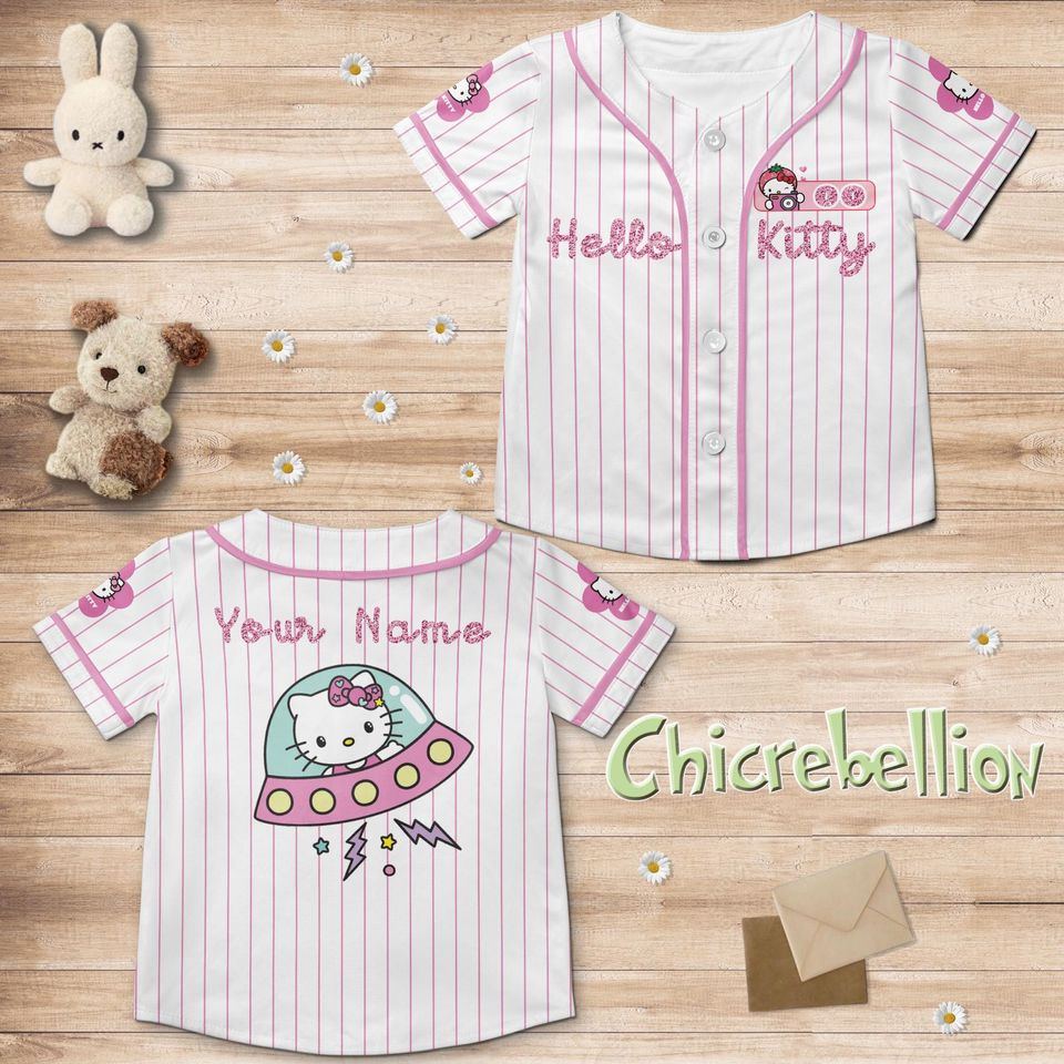 Personalized Hello Kitty Team Baseball Jersey, Hello Kitty Jersey Shirt ...