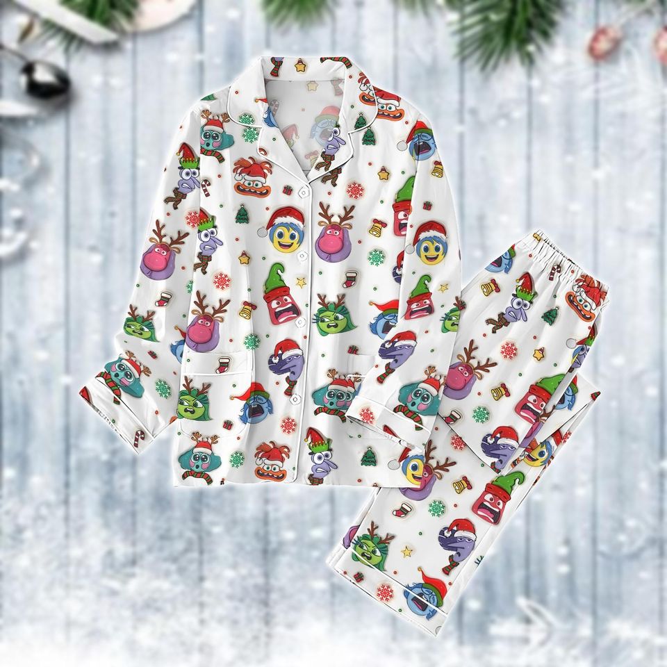 Christmas Inside Out 2 Pajamas Set, Disney All The Feels Shirt, Mental ...