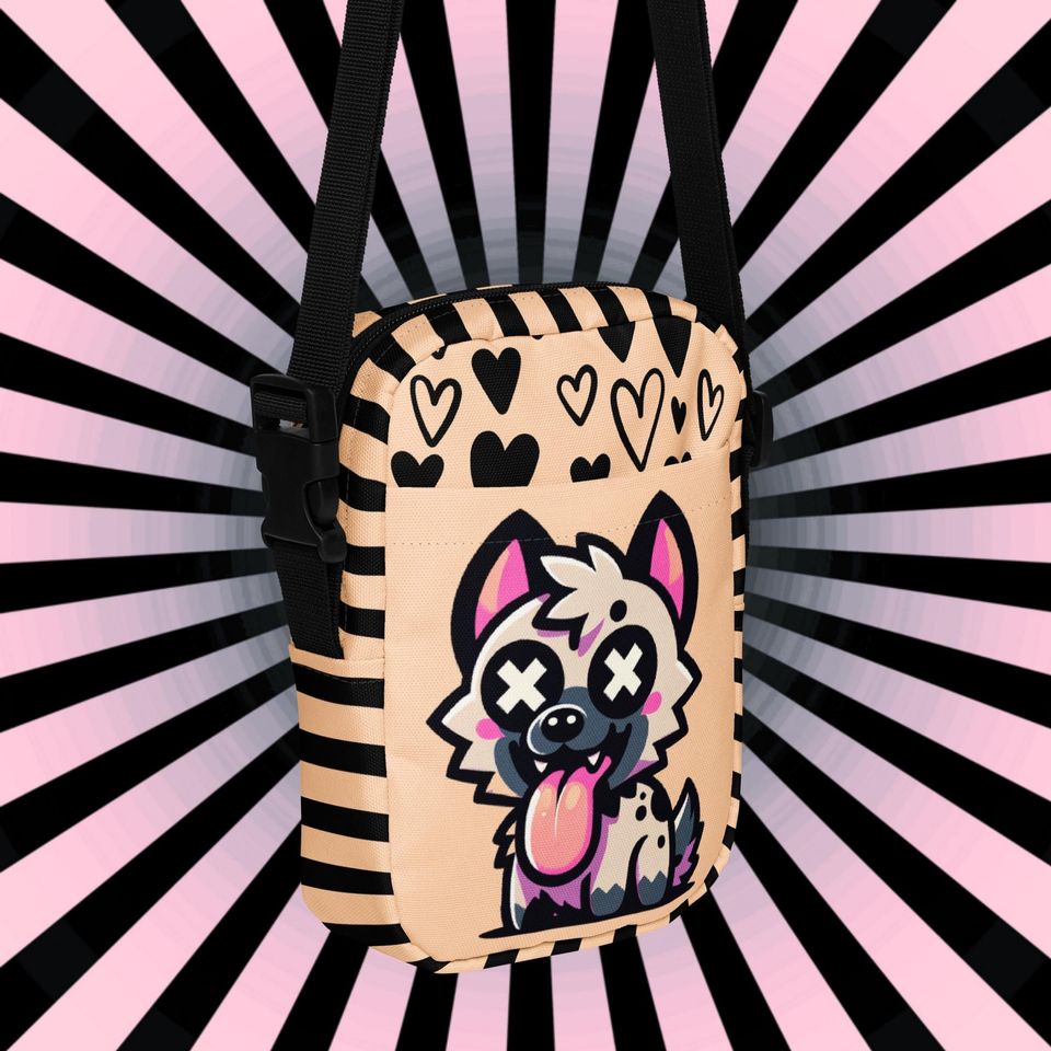 Cute Kawaii Hyena Crossbody Bag | ID 20191205 by DaviGriffith | Printblur