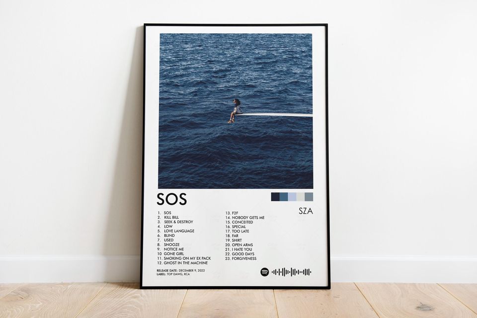 SZA SOS Poster Print, Album Cover Print, Album Art poster, SZA Art ...