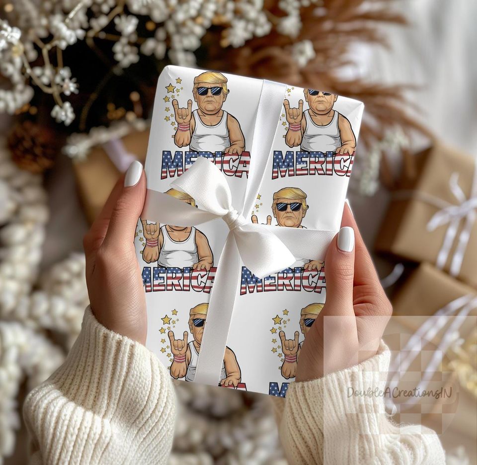 Donald Trump Wrapping Paper, Political Wrapping Paper, Wrapping Paper ...