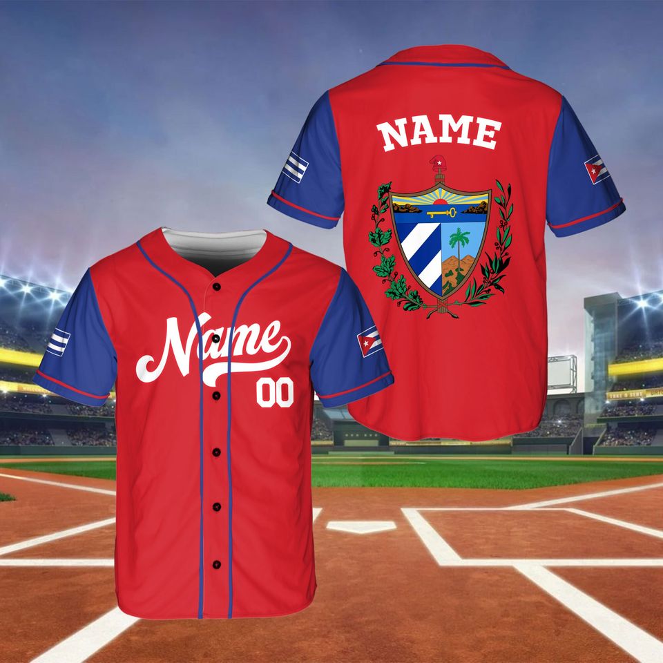 Cuba Baseball Fan Game Day Outfit, Custom Cuba Flag Shirt, Custom Name ...