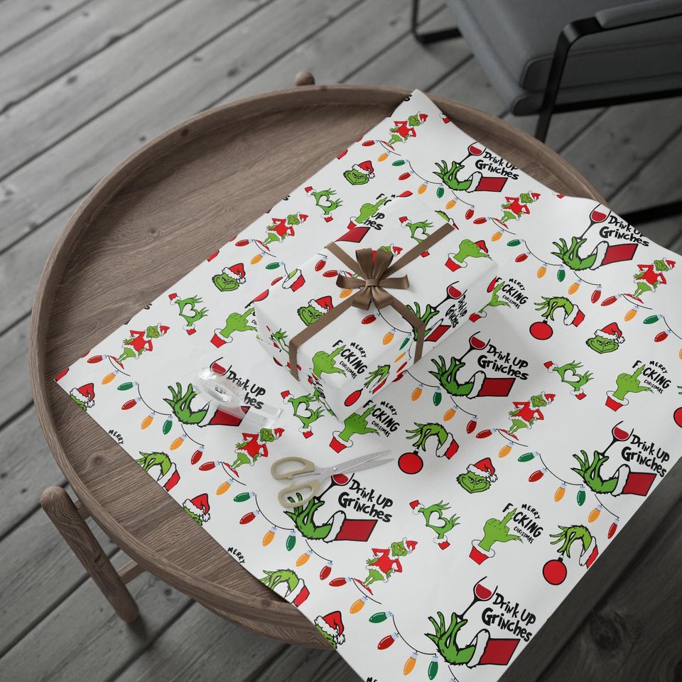 Wrapping Papers, funny character Middle Finger Christmas Gift Wrap ...