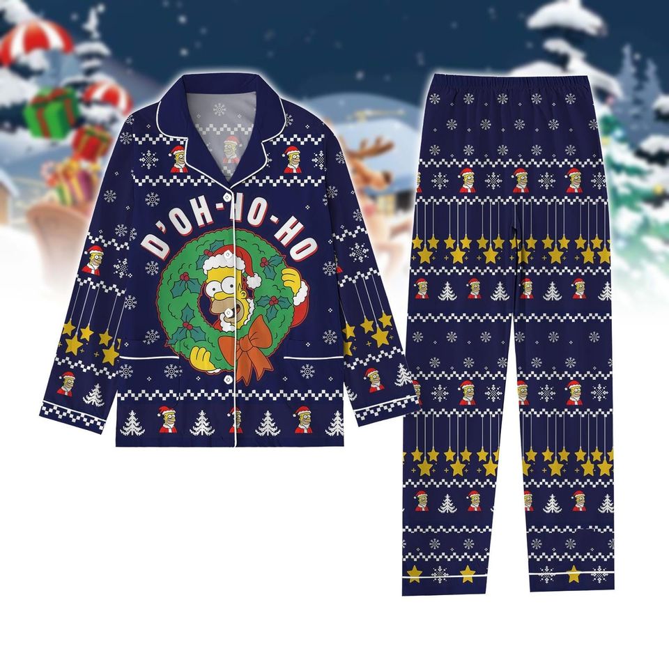 The Simpson Christmas Pajamas Set, Simpsons DOh Ho Ho Pajamas, Homer ...