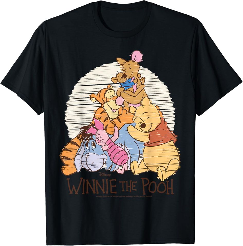 Winnie The Pooh T-Shirt, Pooh Eeyore Piglet Tigger Kanga Roo Hug T ...
