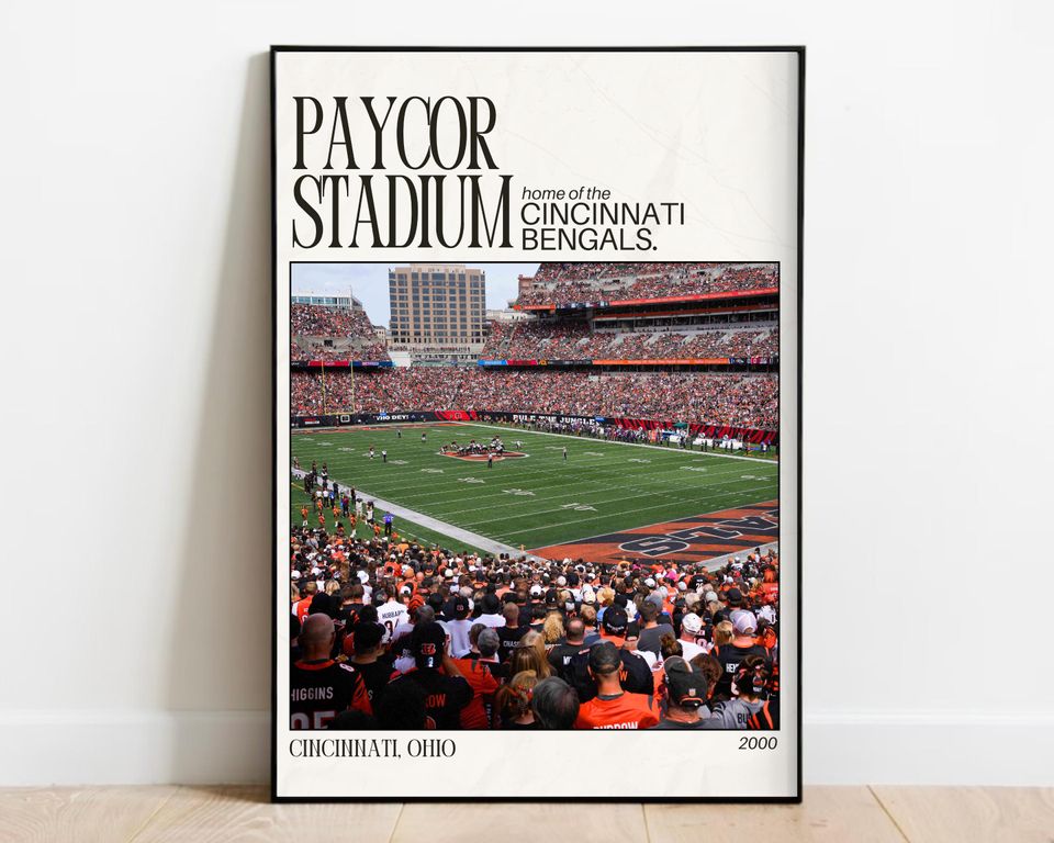 Paycor Stadium Print, Paycor Stadium Poster, Cincinnati Print, football ...