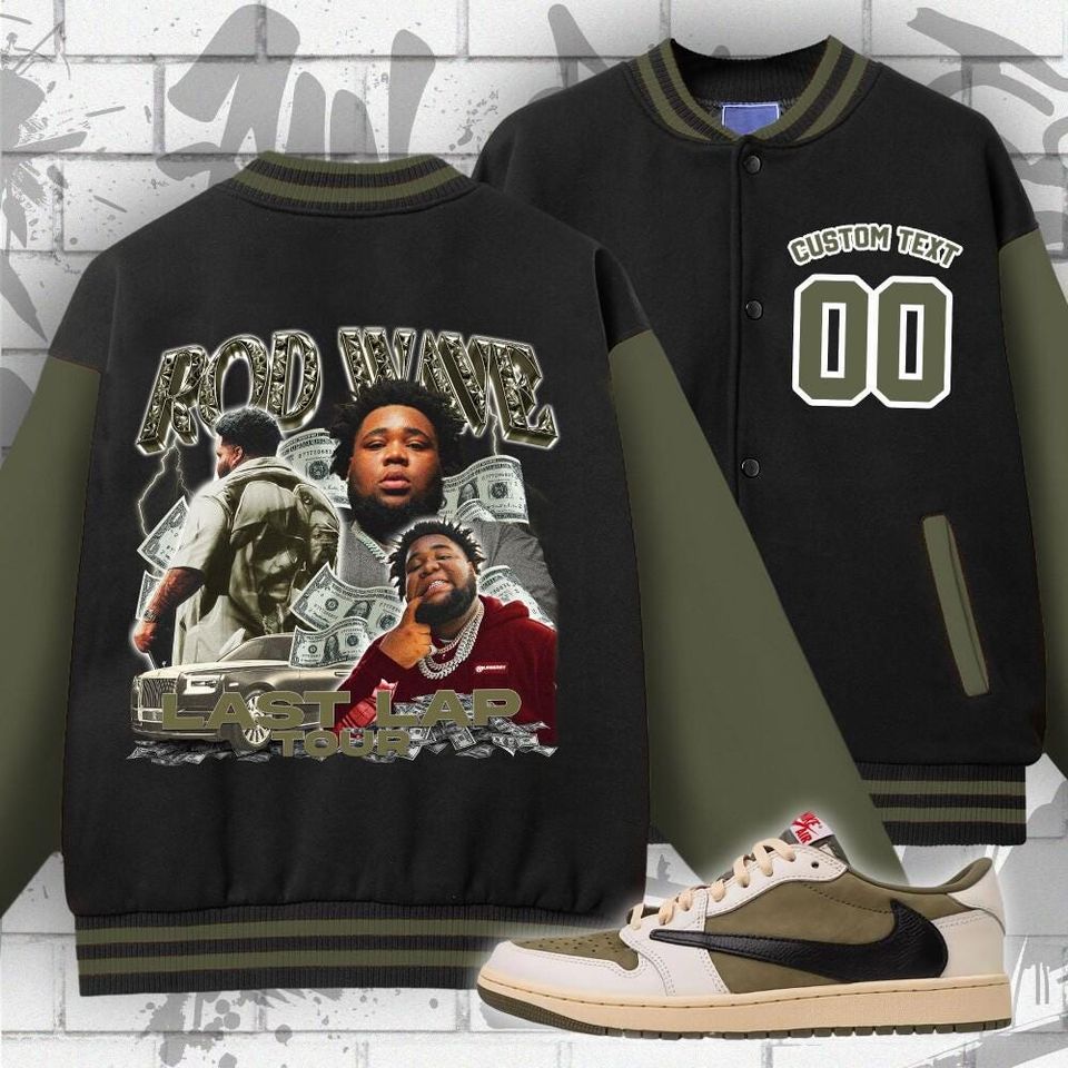 Custom Medium Olive Unisex Varsity Jacket, Rd Wave Last Lap Tour | ID ...