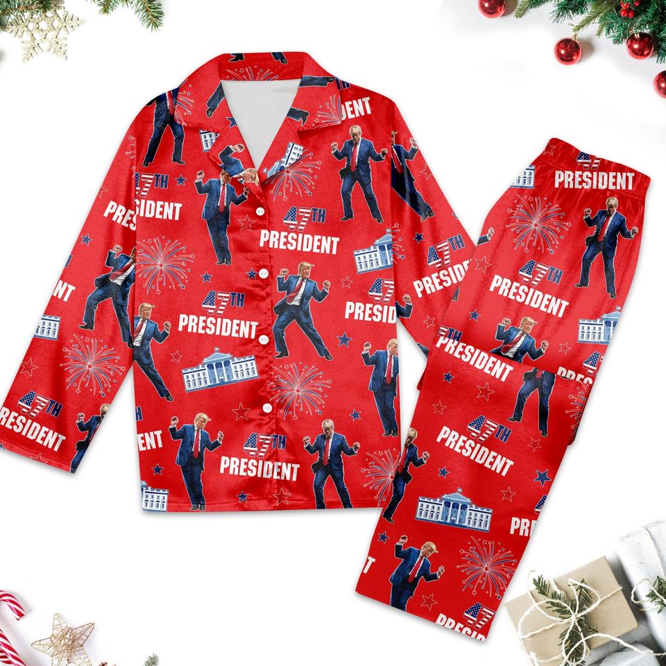 47th President Pajamas, Trump Dancing Unisex Pajamas, Inauguration Day ...