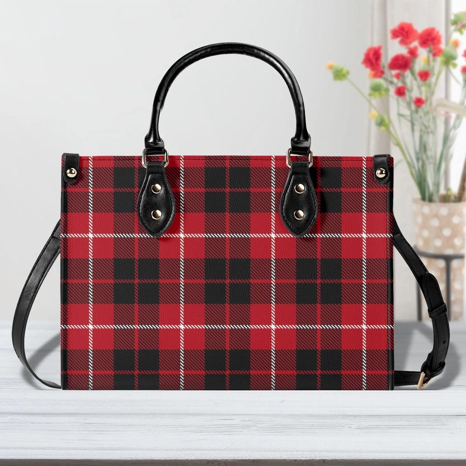 Plaid Bag Red Black Plaid Bag Women's Leather Handbag | ID 20300307 by ...