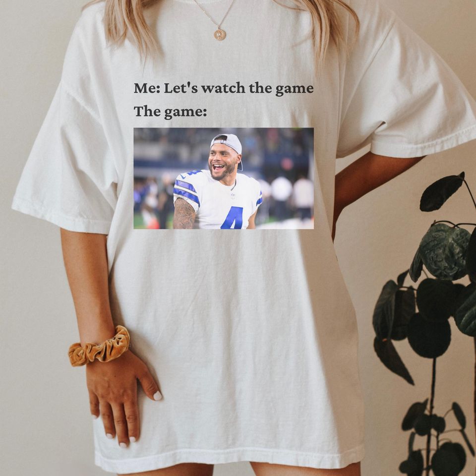 COMFORT COLORS Watch the Game Dak Prescott Tshirt, Bootleg Dallas ...
