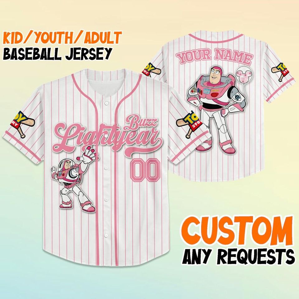 Custom Disney Toy Story Buzz Lightyear Baseball Valentine Jersey ...