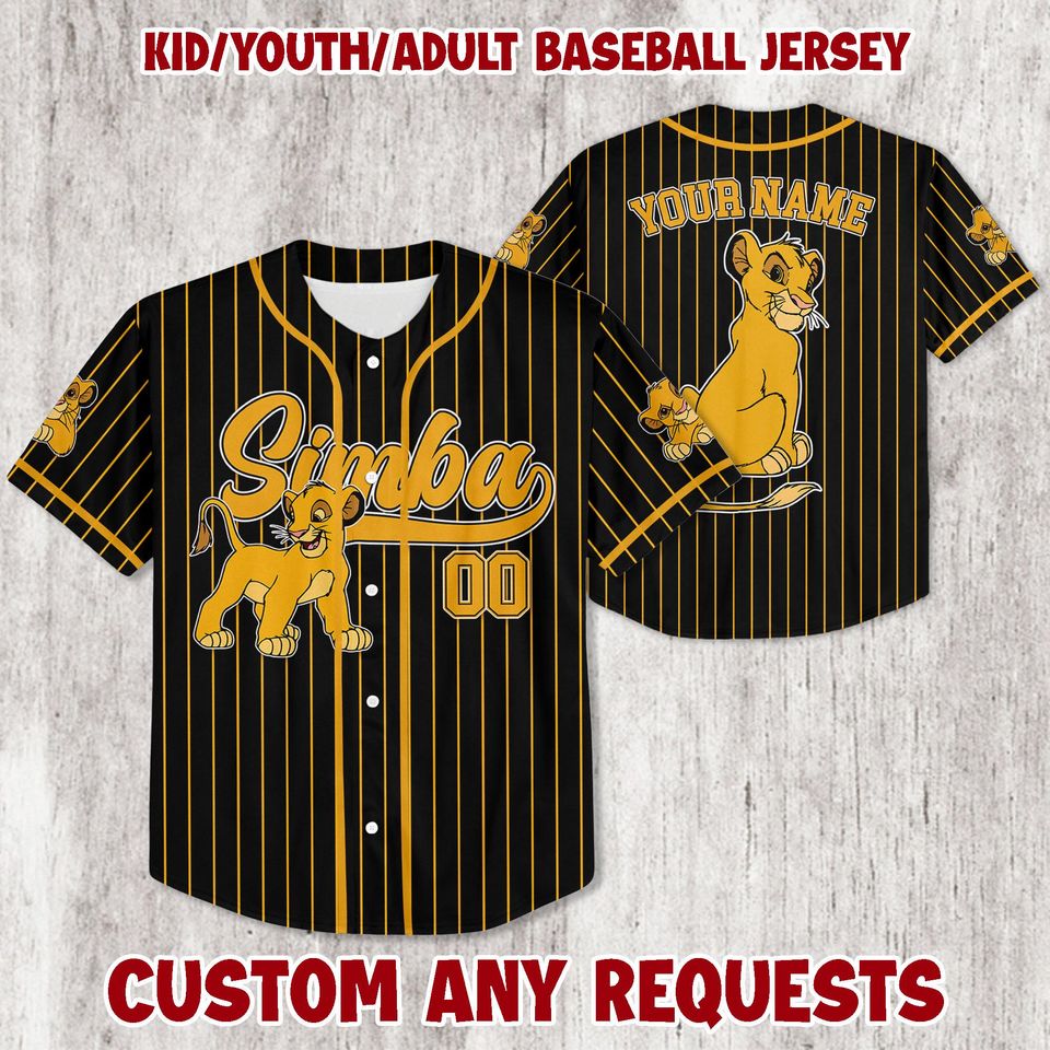 Custom The Lion King Simba Baseball Jersey, Simba Baseball Jersey ...