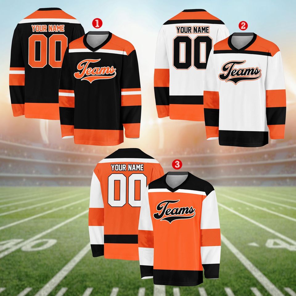 Personalized Team Name & Number Hockey Jersey, Custom Name Hockey ...