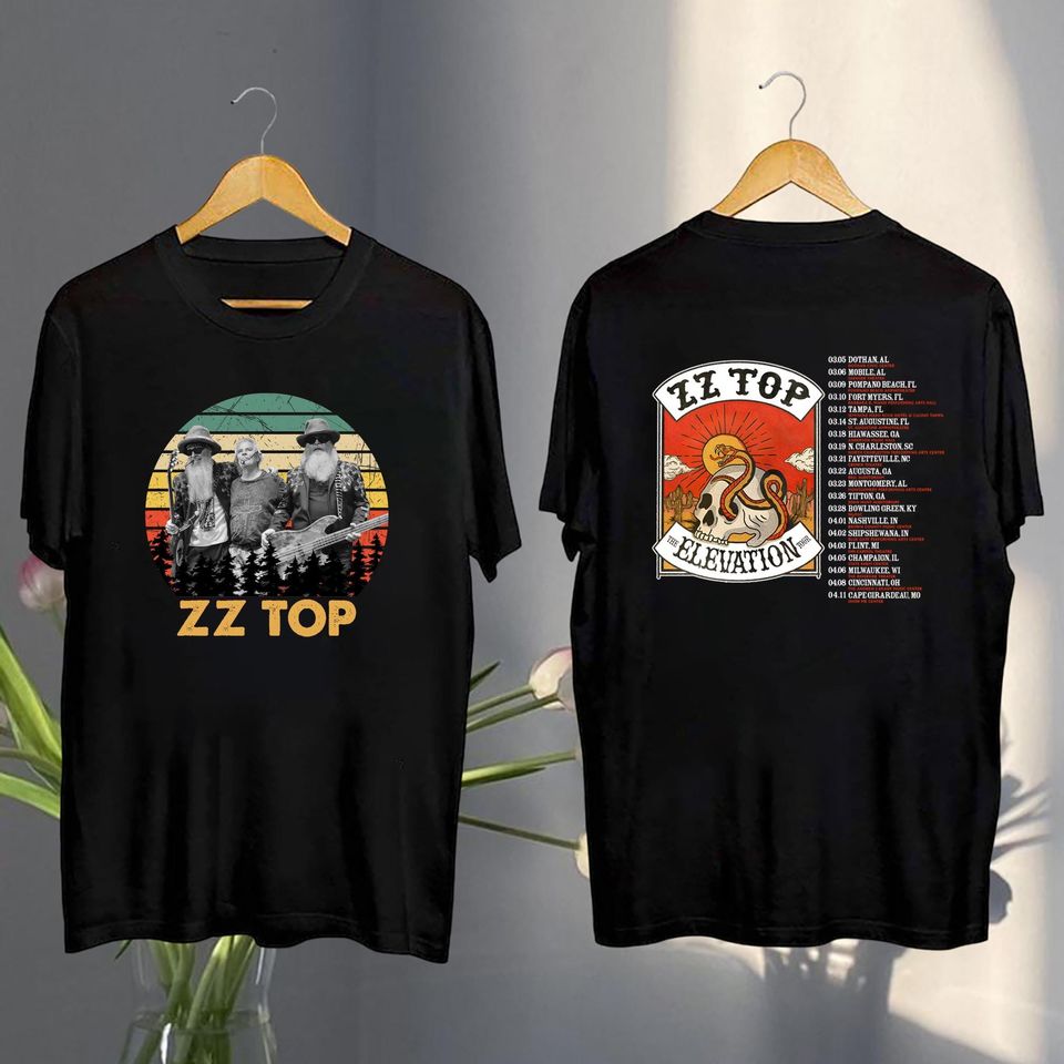 Zz Top Vintage Shirt, 2025 ZZ Top The Elevation Tour Shirt, ZZ Top Band ...