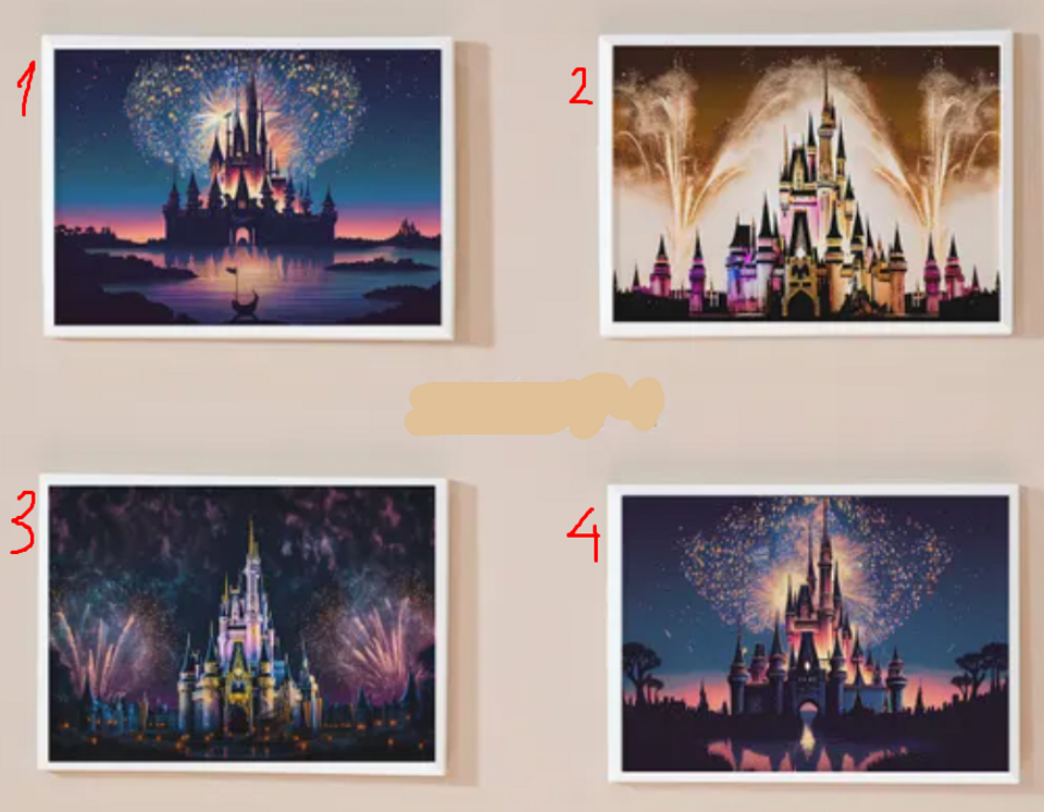 Castle/ collage/choice of design - family silhouette included for ...