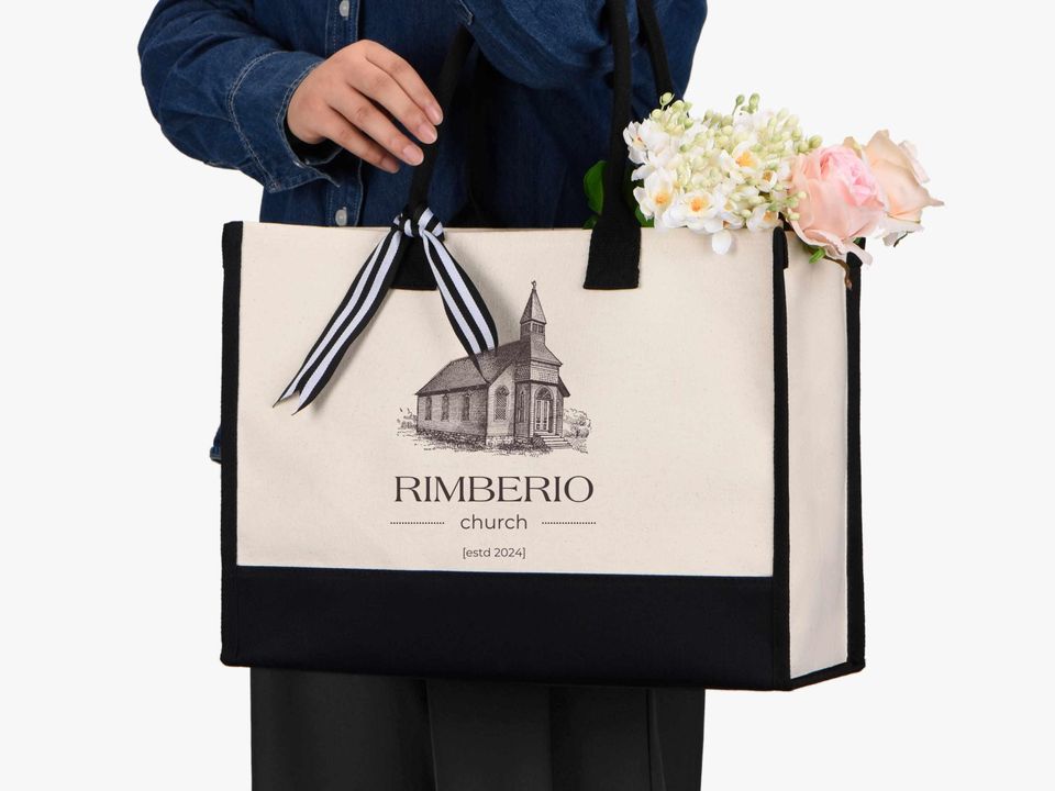 Custom Church Logo Eco Tote Bag, Personalized Baptist Church Tote ...