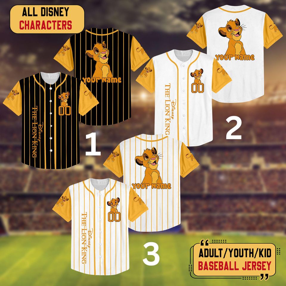 Personalized Simba The Lion King Baseball Jersey, Simba Matching ...