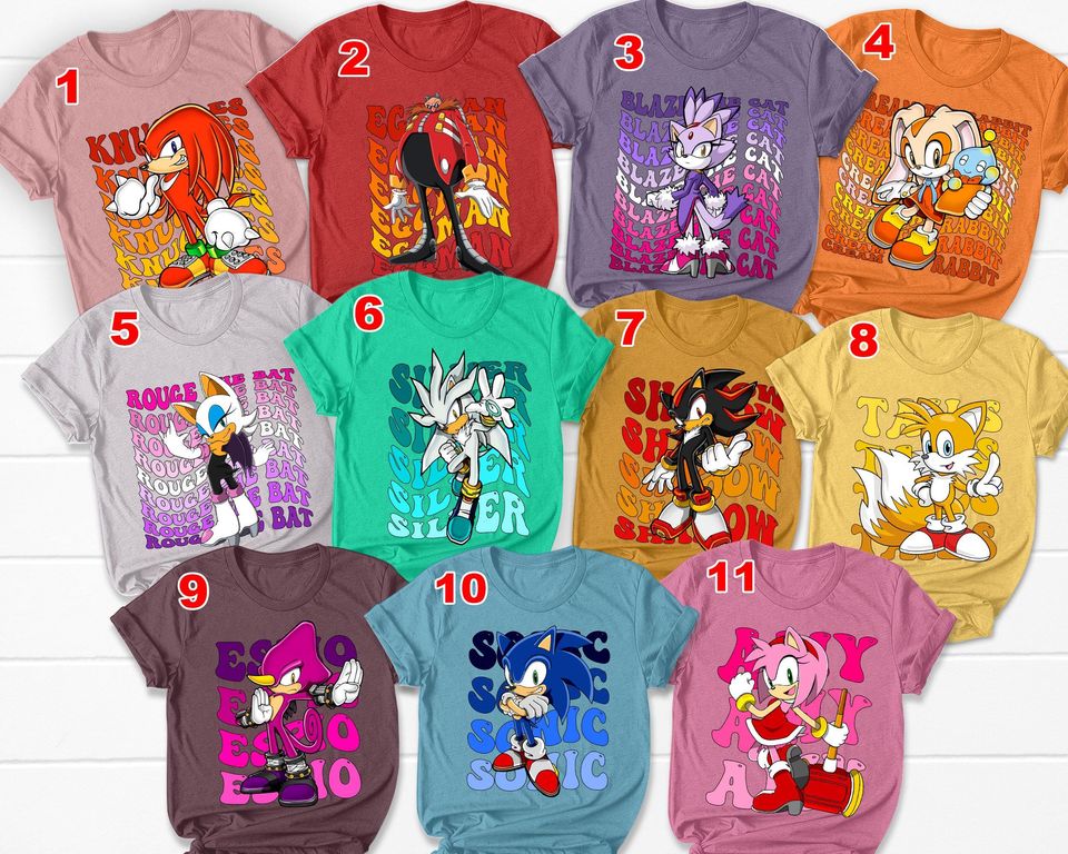Sonic the Hedgehog Shirt,Sonic Group Matching Shirt,Sonic Family Party ...