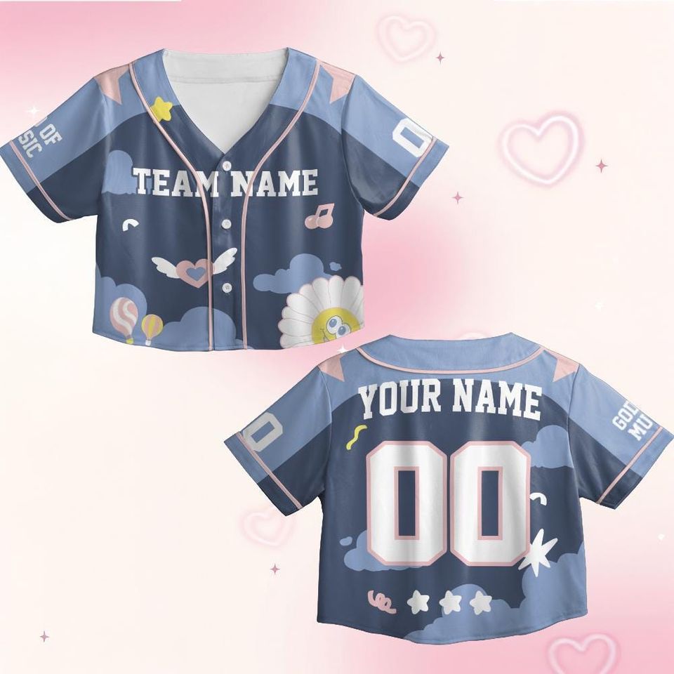 Personalized Team Name And Number Crop Top Baseball Jersey, Crop Top ...