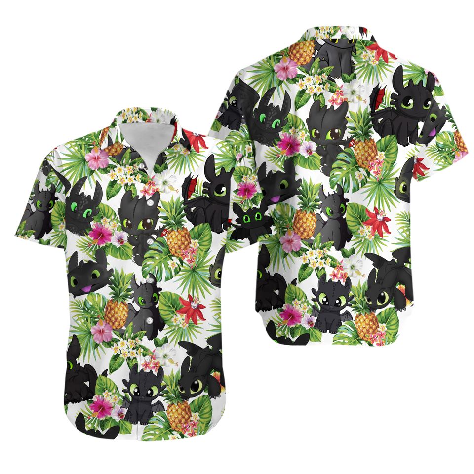 Toothless Hawaiian Shirt, Beach Shorts, Disney Movie Button Shirt, How ...