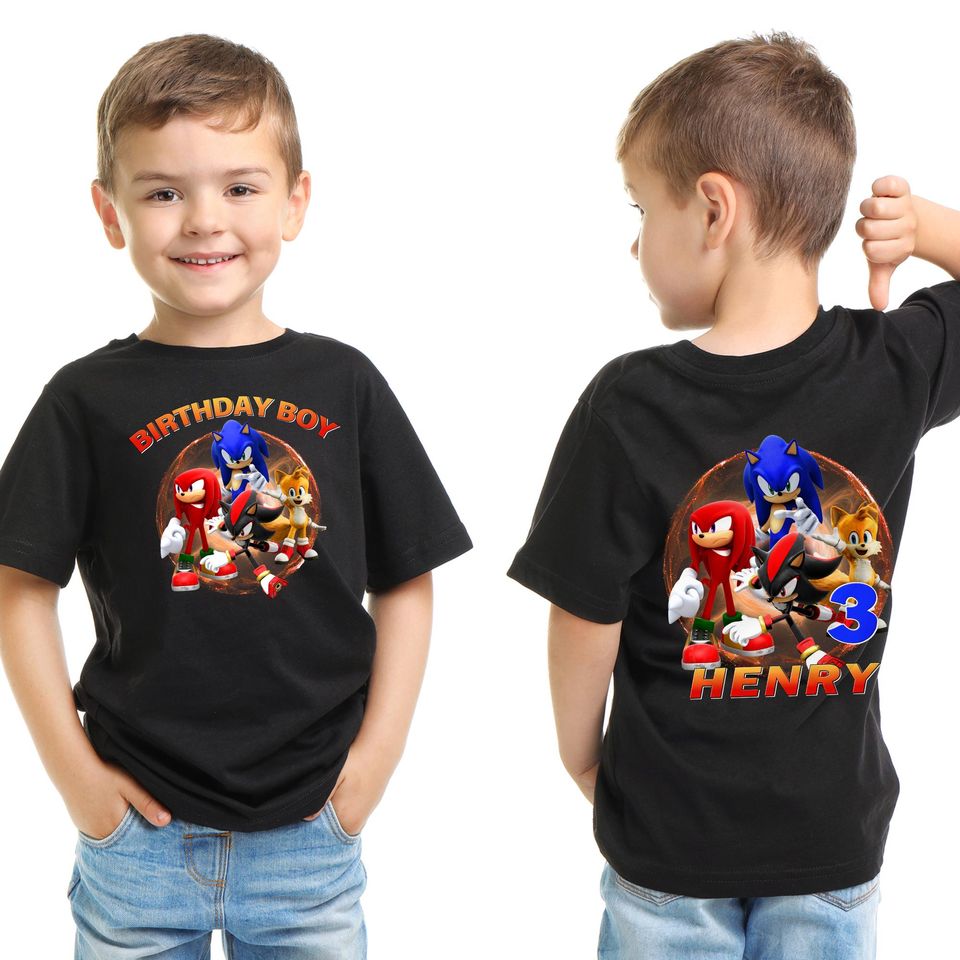 Sonic The Hedgehog 3 Shirt,Sonic 3 Movie Birthday Boy Shirt,Sonic Shirt ...