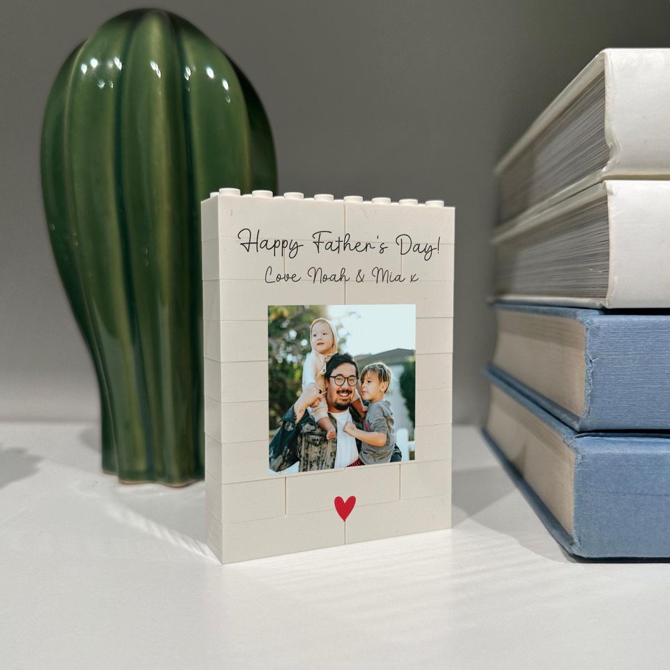 Personalised Father's Day LEGO Brick Photo block, Gift for Dad, Daddy ...