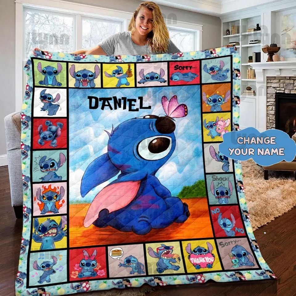 Personalized Disney Stitch Fleece Blanket, Disney Lilo and Stitch ...