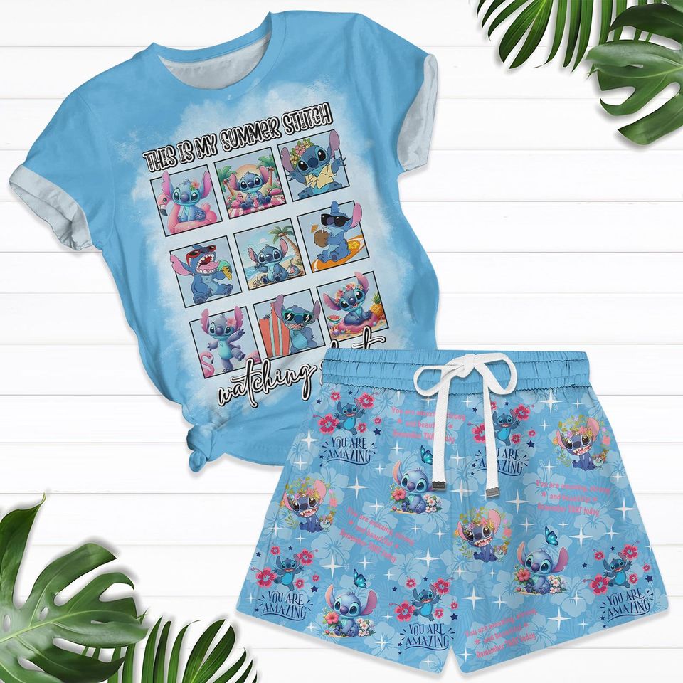 This Is My Summer Stitch Watching Shirt, Stitch T-Shirt And Shorts ...