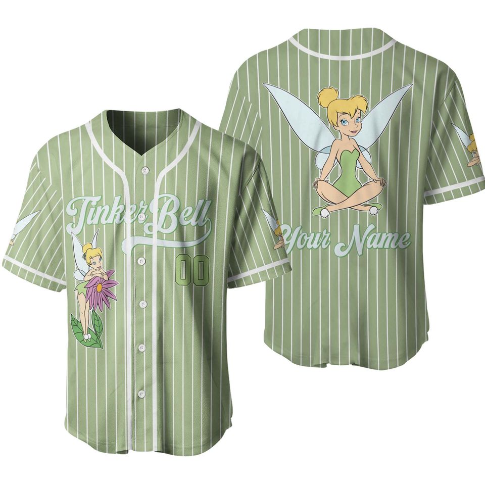 Personalized Disney Tinkerbell Jersey, Custom Name Kid Youth Adult ...