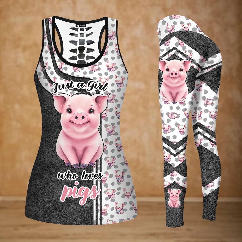Just A Girl Who Loves Pigs Tank Top, Cute Women Legging, Cute Pink ...