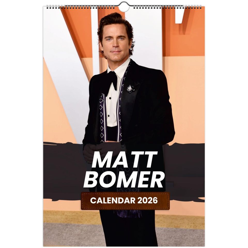 8.2"x11.7" Matt Bomer 2026 Wall Calendar, Exclusive Celebrity Poster ...