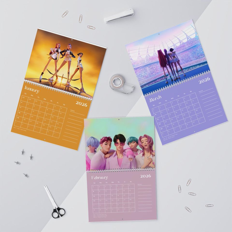 K-Pop 2026 Wall Calendar | Standard Wall Calendar, Demon hunter ...