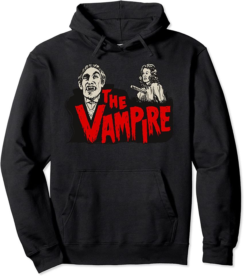 Retro Horror Movie Monster Vampire Vintage Halloween Dracula Pullover ...