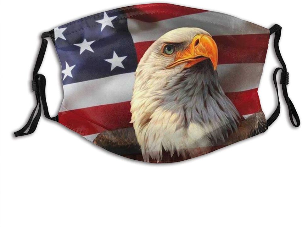 American Flag Bald Eagle Face Mask | ID 67392 by Ella Ginn | Printblur