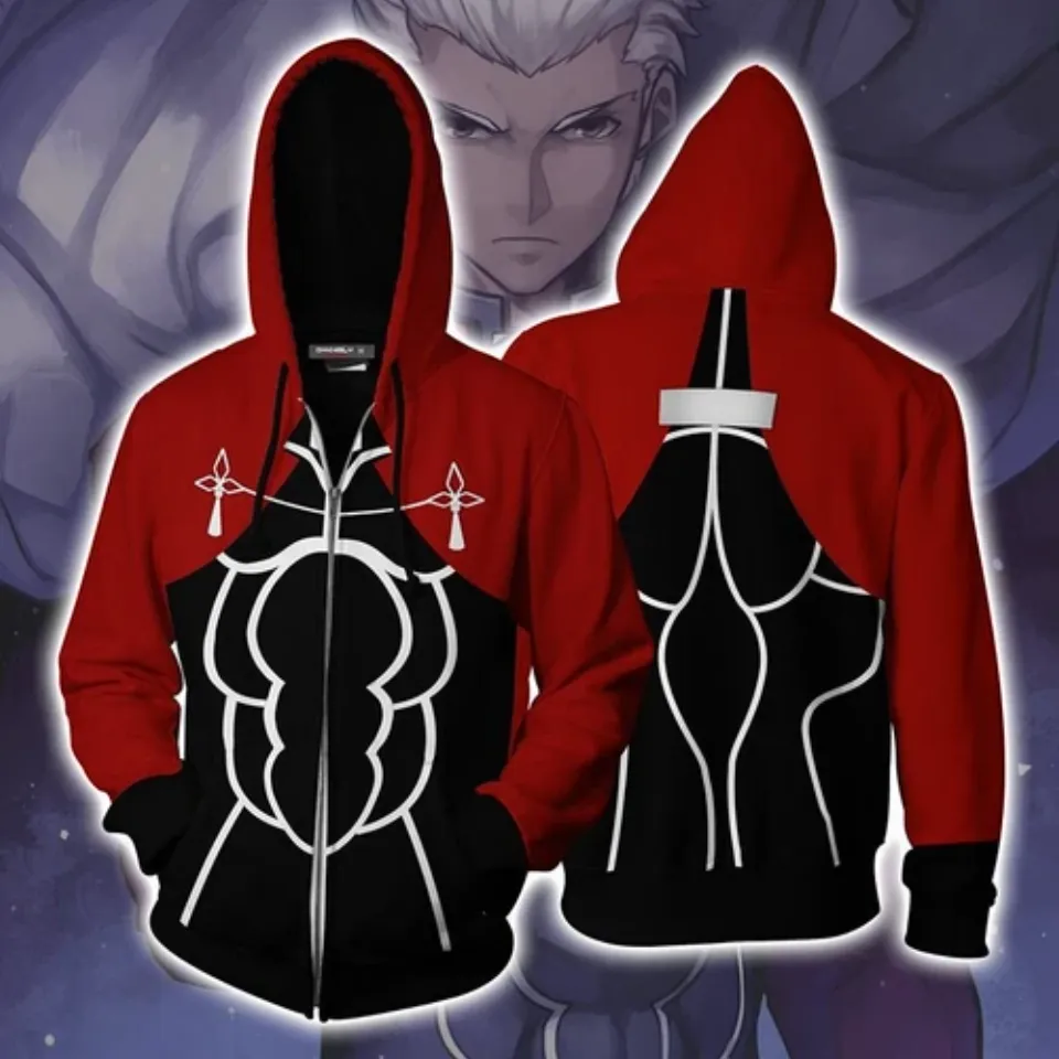 Anime Fate Stay Night Archer EMIYA Cosplay Hoodie Zipper Jacket Coat ...