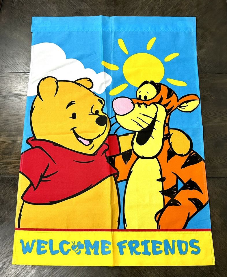 Winnie The Pooh And Tigger Welcome Friends Disney Garden Flag | ID ...
